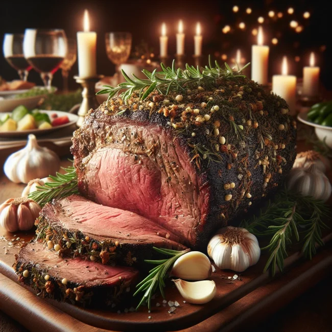 Herb-Crusted Prime Rib with Garlic Infusion Recipe | ItsOnly.Recipes