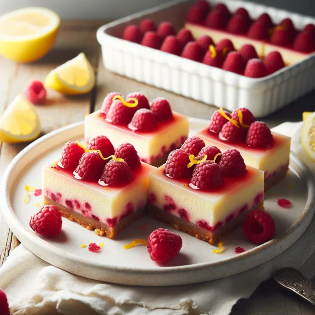 Raspberry Lemon Cheesecake Bars Recipe | ItsOnly.Recipes