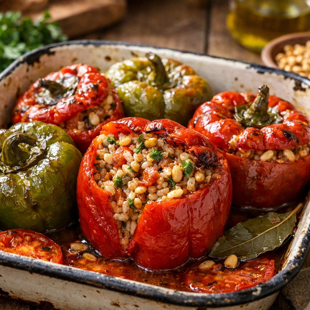 Turkish Stuffed Peppers (Biber Dolması) Recipe | ItsOnly.Recipes